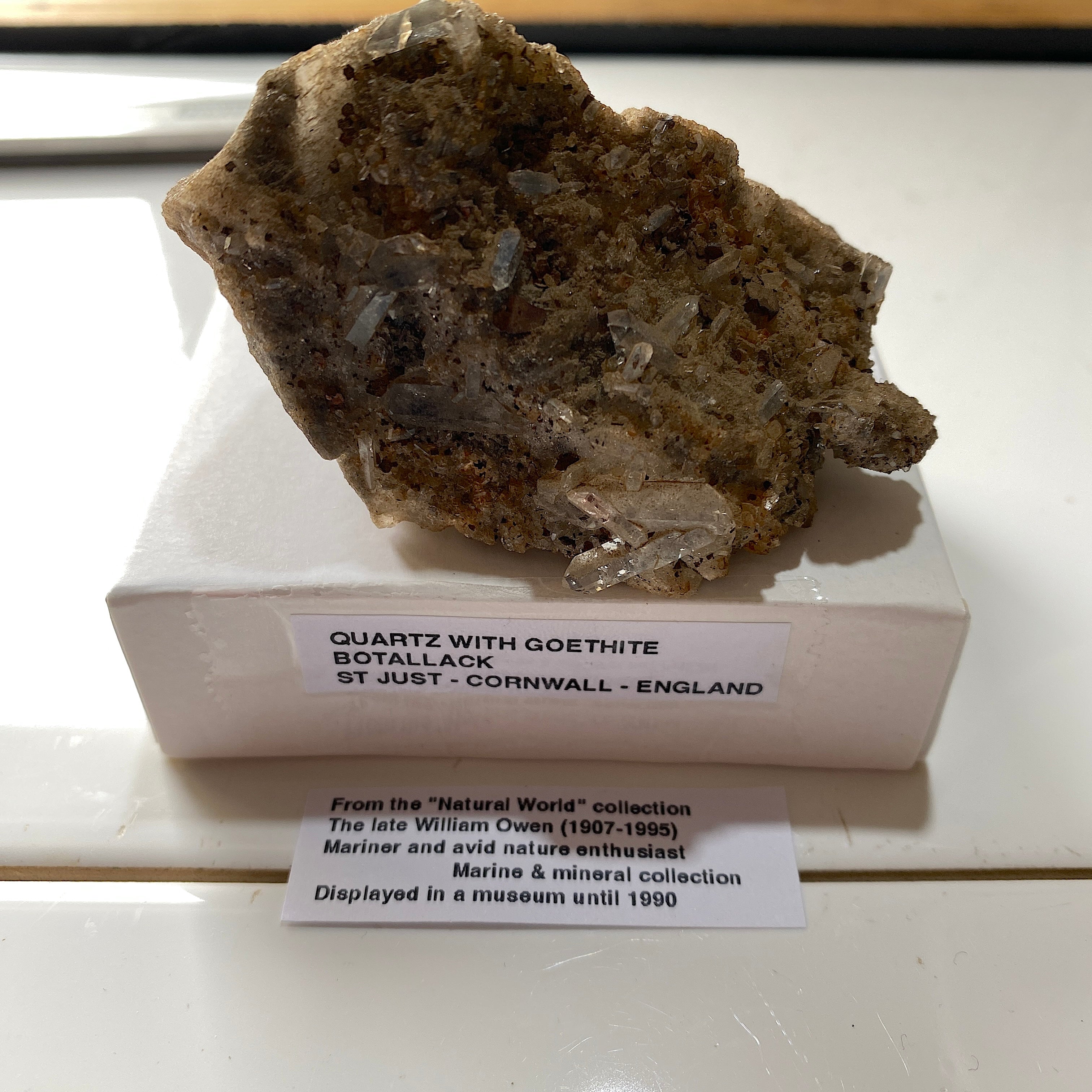 QUARTZ WITH GOETHITE - BOTALLACK, ST JUST, CORNWALL, ENGLAND 117g MF94 ...